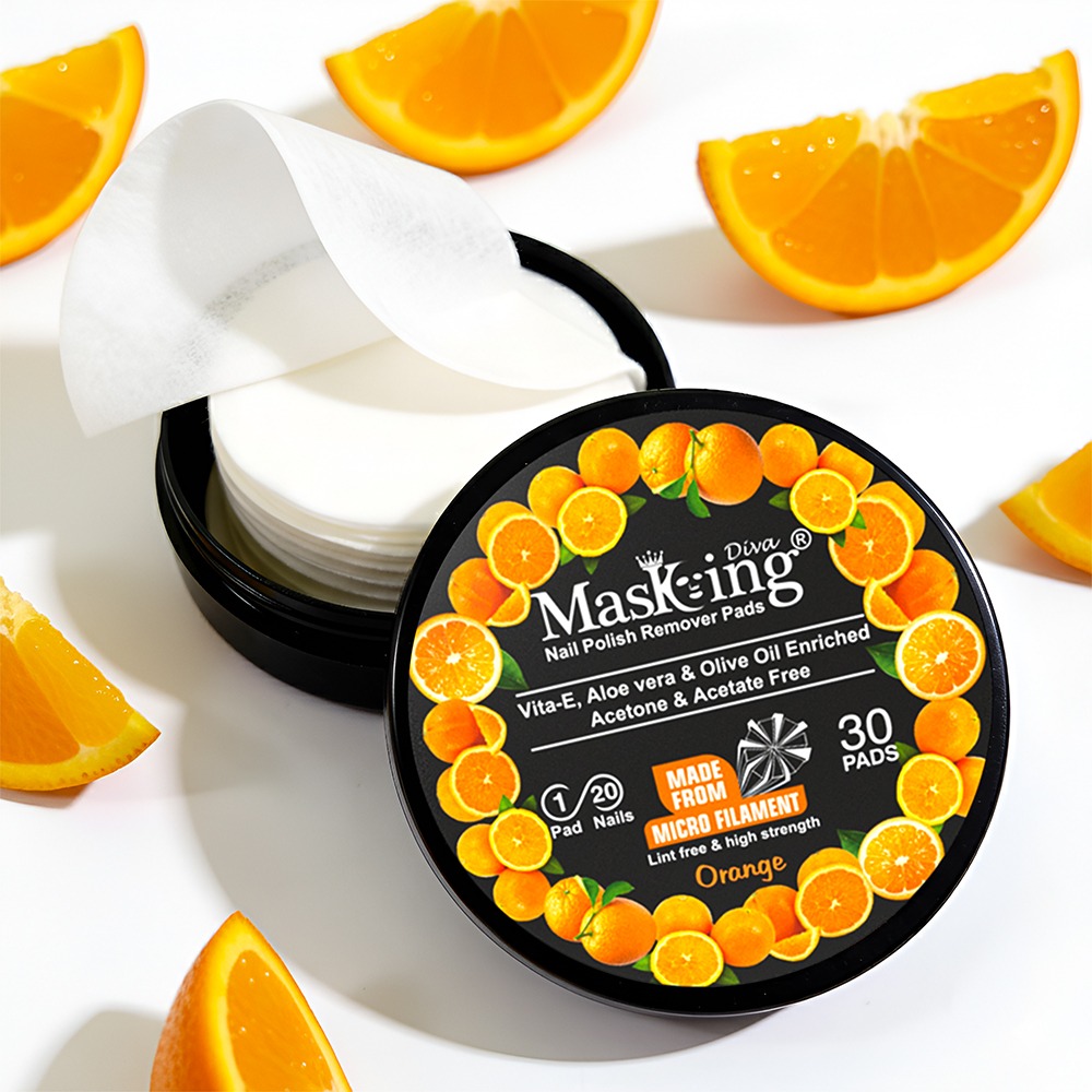 Natural Orange Nail Polish Remover Pads - MasKing Skin Care Beauty Store
