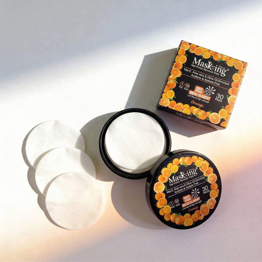 Natural Orange Nail Polish Remover Pads - MasKing Skin Care Beauty Store